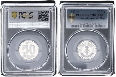 DDR 50 Pfennig 1982-A PCGS PR67DCAM Polierte Platte 111198 | eBay.de