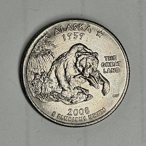 Rare 2008 P Washington Alaska State Quarter "Extra Claw" Error | eBay