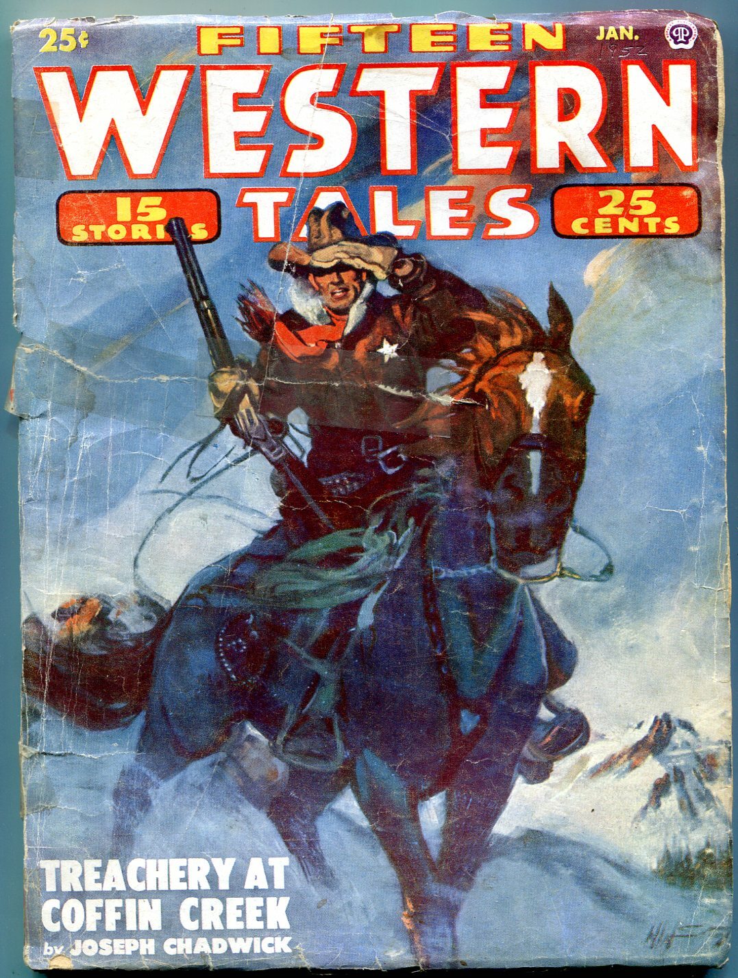 Fifteen Western Tales Pulp January 1952- Joseph Chadwick G/VG | eBay