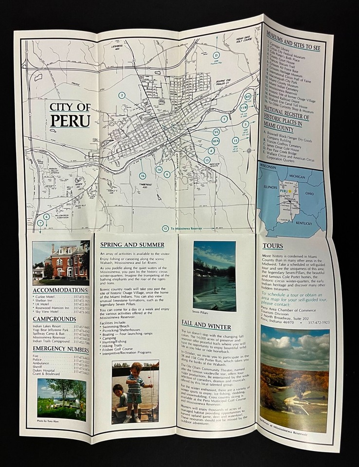 1990s Peru Miami County Indiana Vintage Travel Recreation Brochure ...