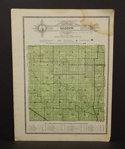 Iowa Mahaska County Map Madison Township 1920 W10#41 | eBay