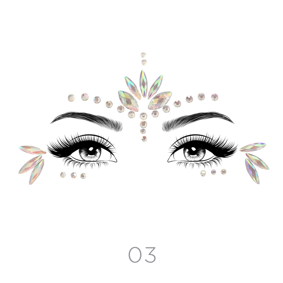 Face Crystal Sticker Eye Crafted Body Jewels Festival Temporary Tattoo ...