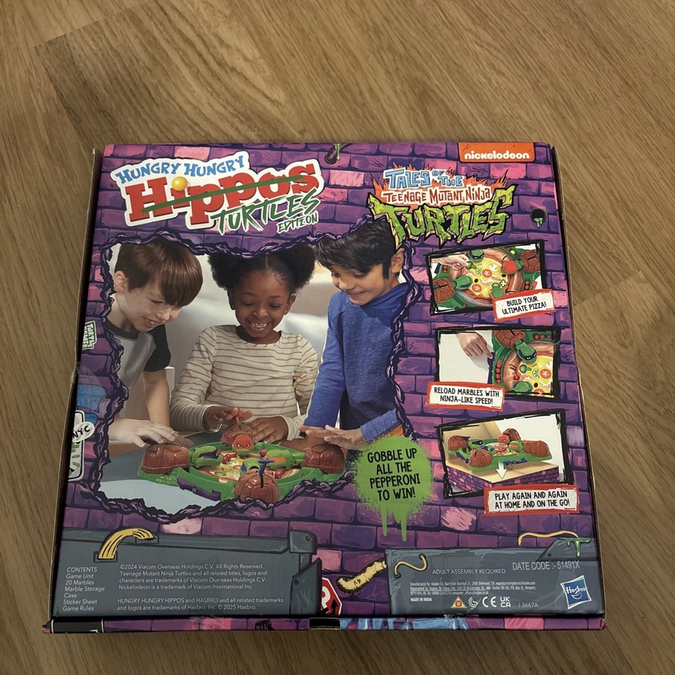 Hasbro Hungry Hungry Hippos Teenage Mutant Ninja Turtles Edition Board ...