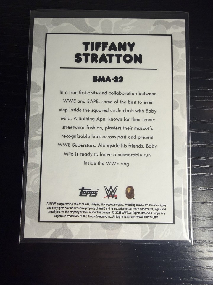 🔥2025 Topps WWE X BAPE Tiffany Stratton Baby Milo Insert SSP | eBay