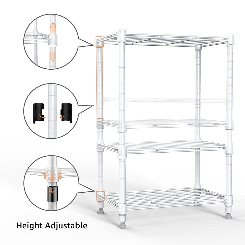 MZG 3-Tier Adjustable Wire Shelving Rack Commercial Garage Kitchen ...