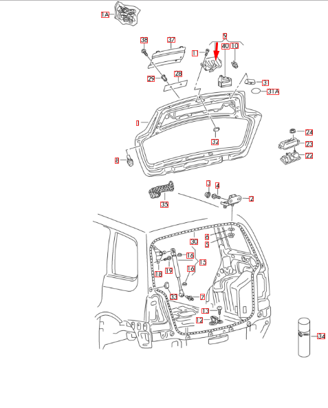 Genuine Volkswagen Touran Rear Trunk Boot Lid Lock Mechanism ...