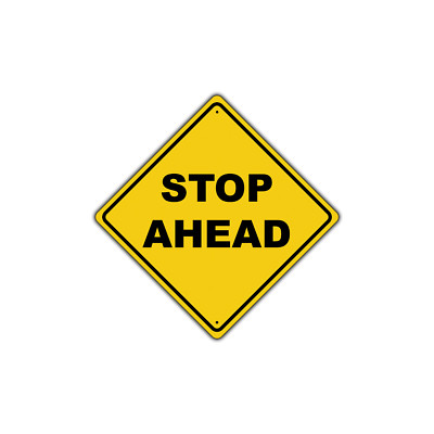 Stop Ahead Diamond Sign Crossing Road Traffic Notice Caution Aluminum ...