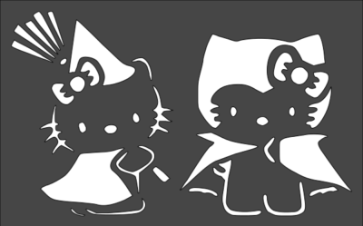 Hello Kitty Devil Pumpkin Stencil