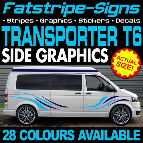 to fit VW TRANSPORTER T6 GRAPHICS STICKERS STRIPES DECALS DAY VAN ...