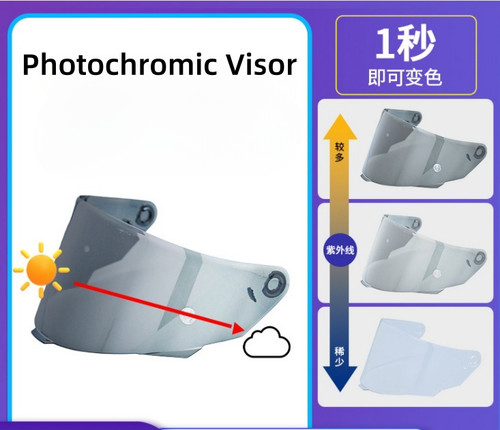 Photochromic Clear Visor Lens Fit For KYT TT COURSE Motorcycle Helmet ...