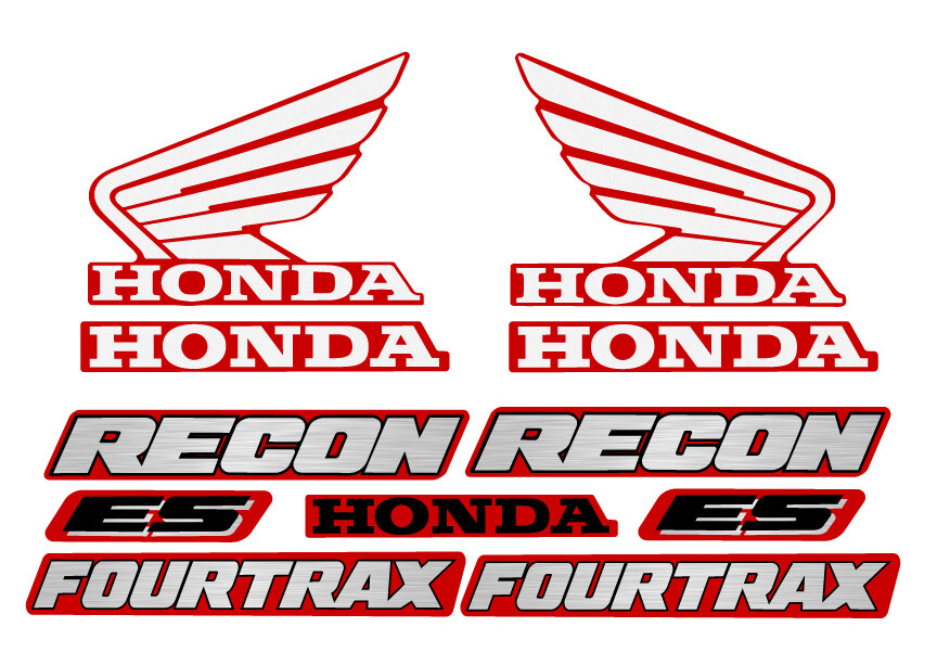 2005-2014 Honda Recon ES OEM Decal Emblem Sticker Kit Mark NOS ATV quad ...