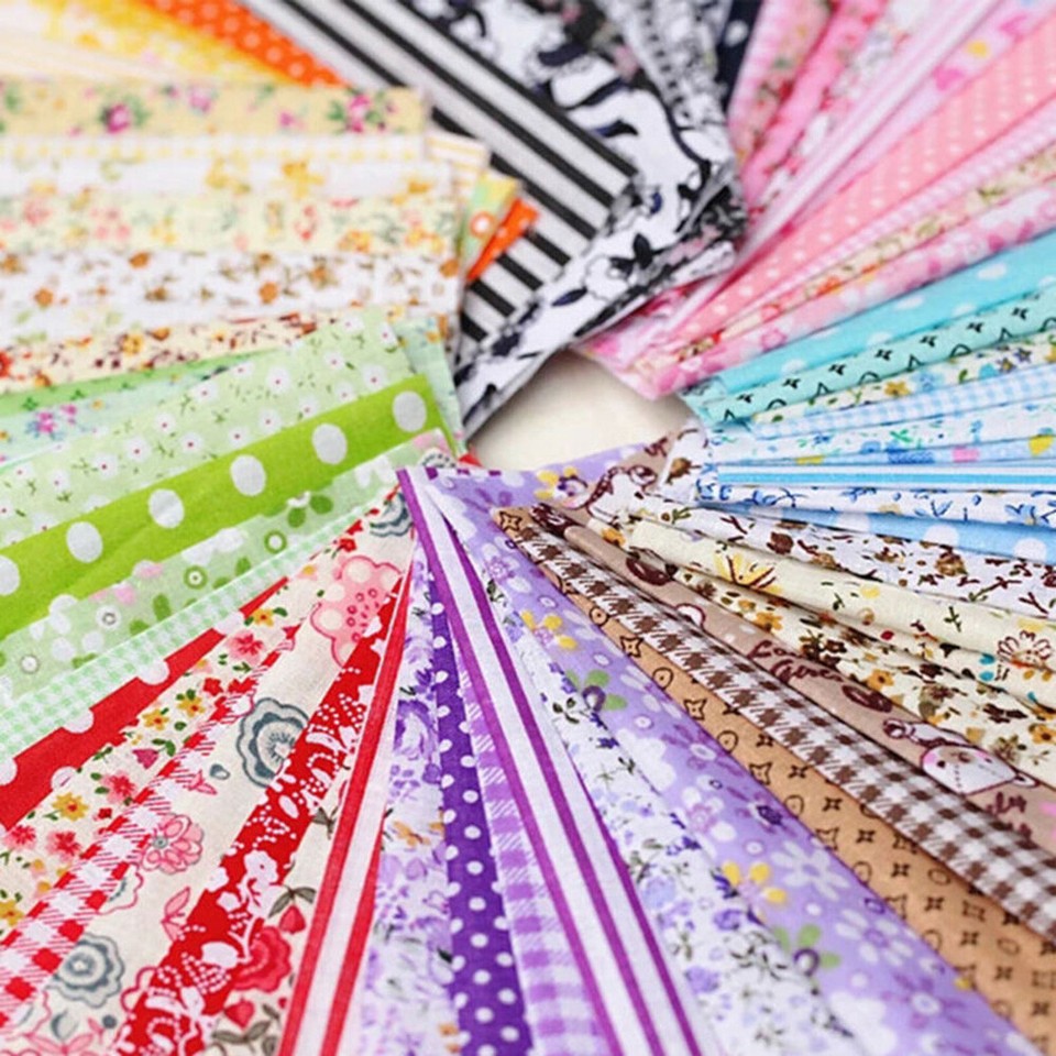 100 Pcs Assorted 10CM/10CM Bundle Quilt Quilting Cotton Fabric DIY ...
