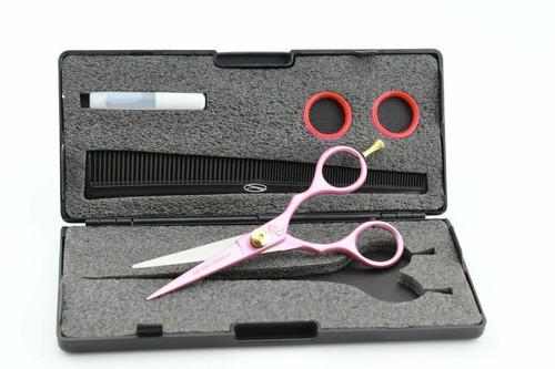 5.5" Pink Hair Cutting Scissors Barber Salon Unisex Grooming Steel ...