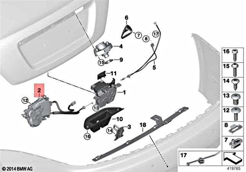 Genuine BMW ROLLS-ROYCE Dawn F07 RR6 Drive Servo-Lock Rear Lid Top ...