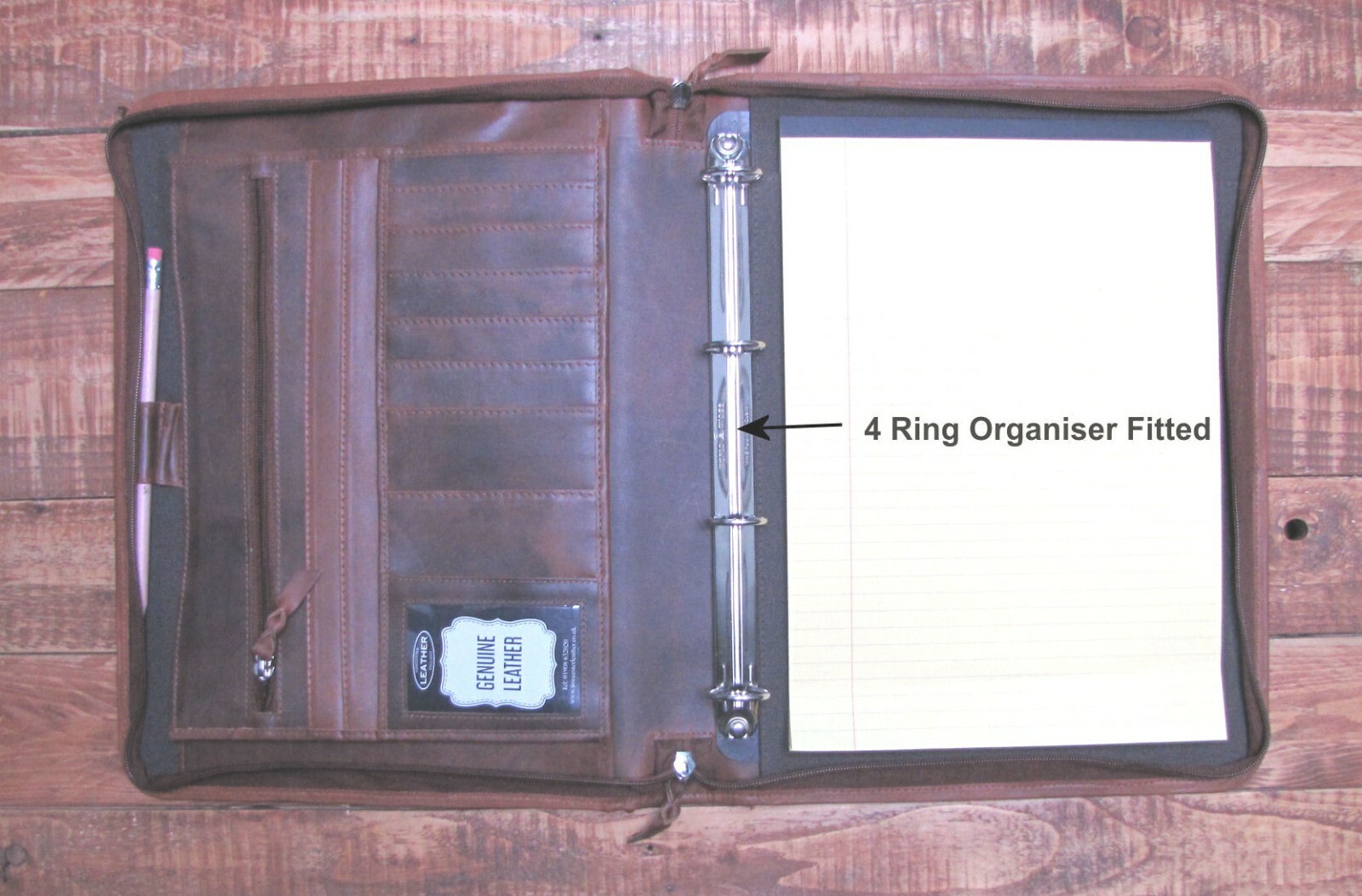 Brown Real Leather A4 Folder Portfolio wallet file, option to ...