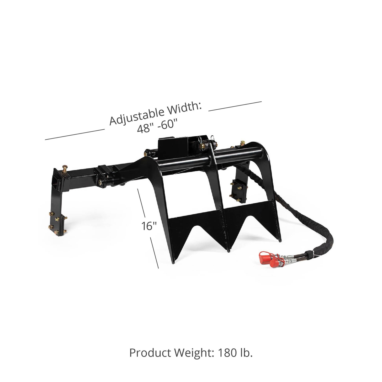 Titan Attachments Single Adjustable 48"-60" Bolt-on Grapple Attachment ...