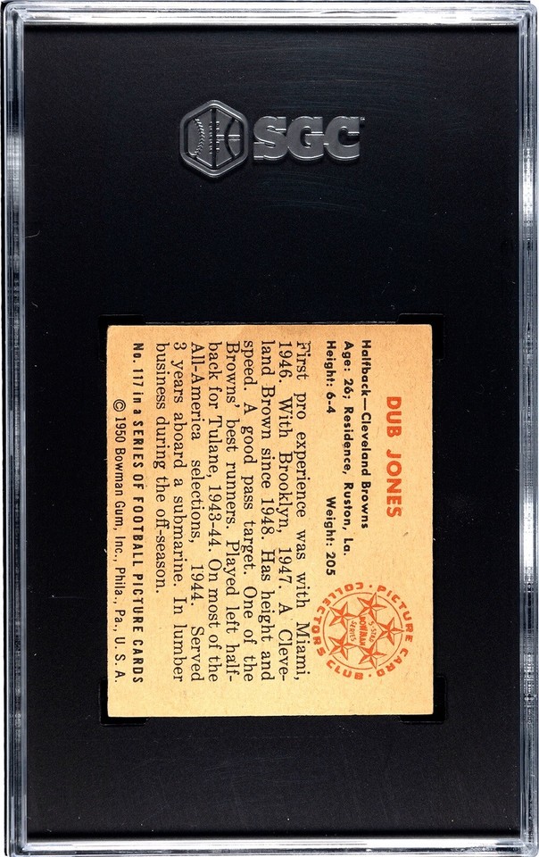 1950 Bowman #117 Dub Jones RC JUST GRADED SGC 3, Set-Break | eBay