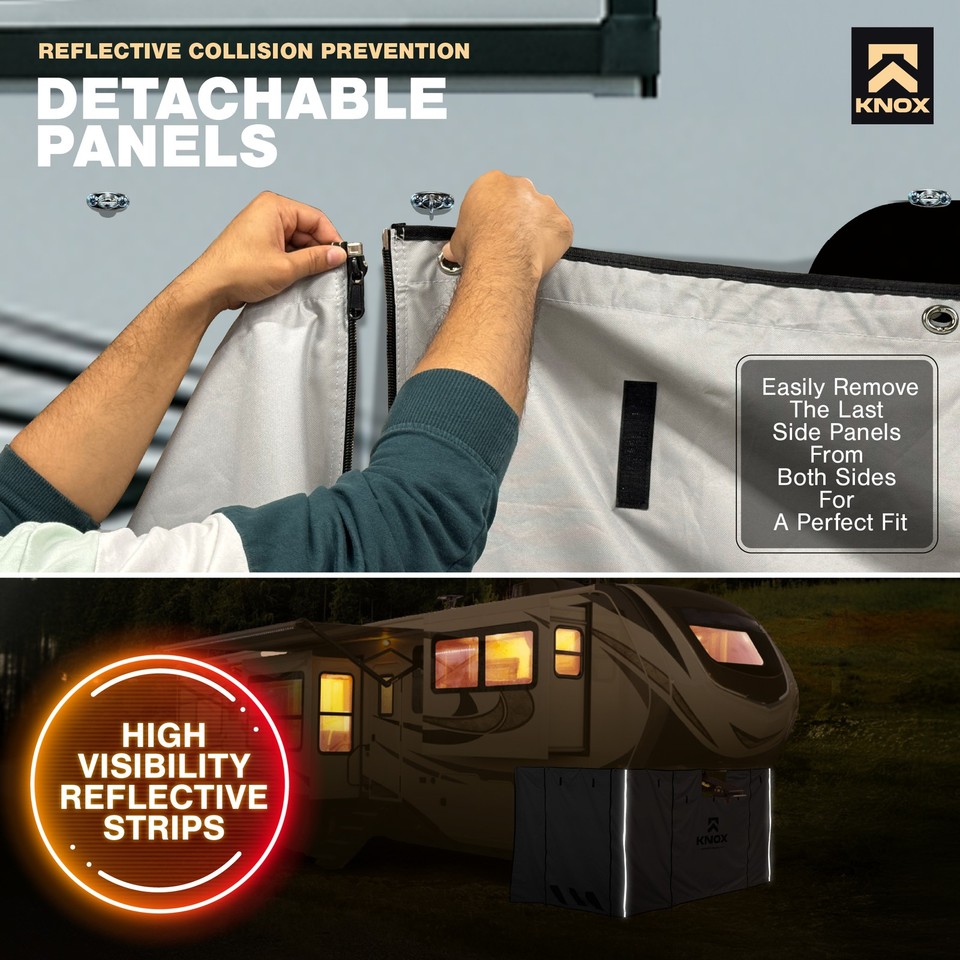 KNOX 5th Wheel Front Cover, Twist Fasteners, Anti-Tear RV Skirting, 5 ...