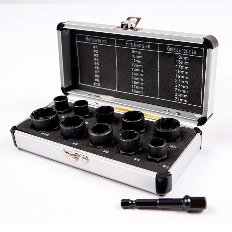 10Pcs Bolt Extractor Damaged Nut Remover Set,Broken Screw Nut Bolt ...