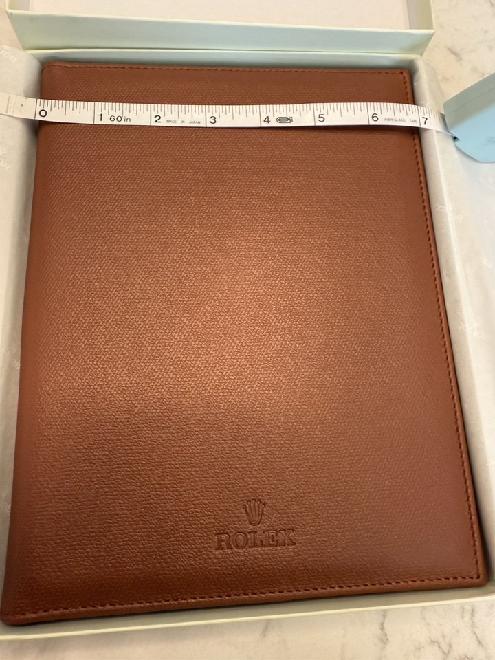 Rolex Brown Leather Note Pads With Green Pen Brand New In Box | eBay