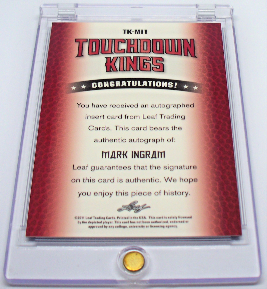 2011 Mark Ingram Leaf Metal Draft Blu Touchdown Kings Autograph RC #TK ...