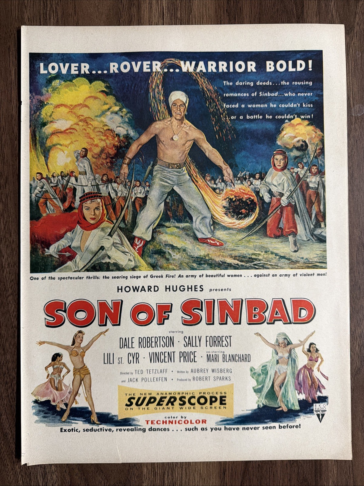 Son Of Sinbad Movie Print Ad Lover Rover Warrior Bold Howard Hughes | eBay