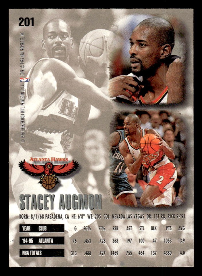 Stacey Augmon 1995 Ultra #201 Atlanta Hawks | eBay