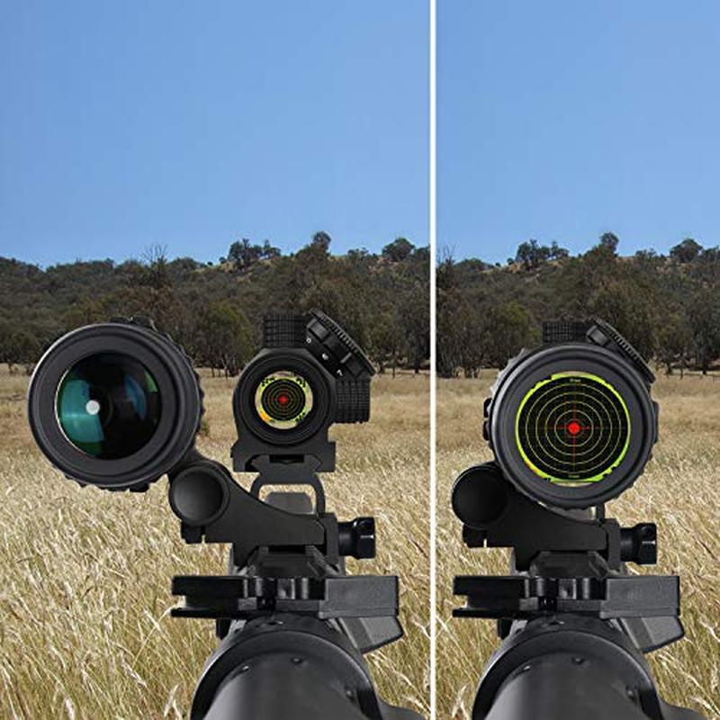 1.5-5X Zoomable Red Dot Magnifier Rail Mount Co-Witness Sights Hunting ...