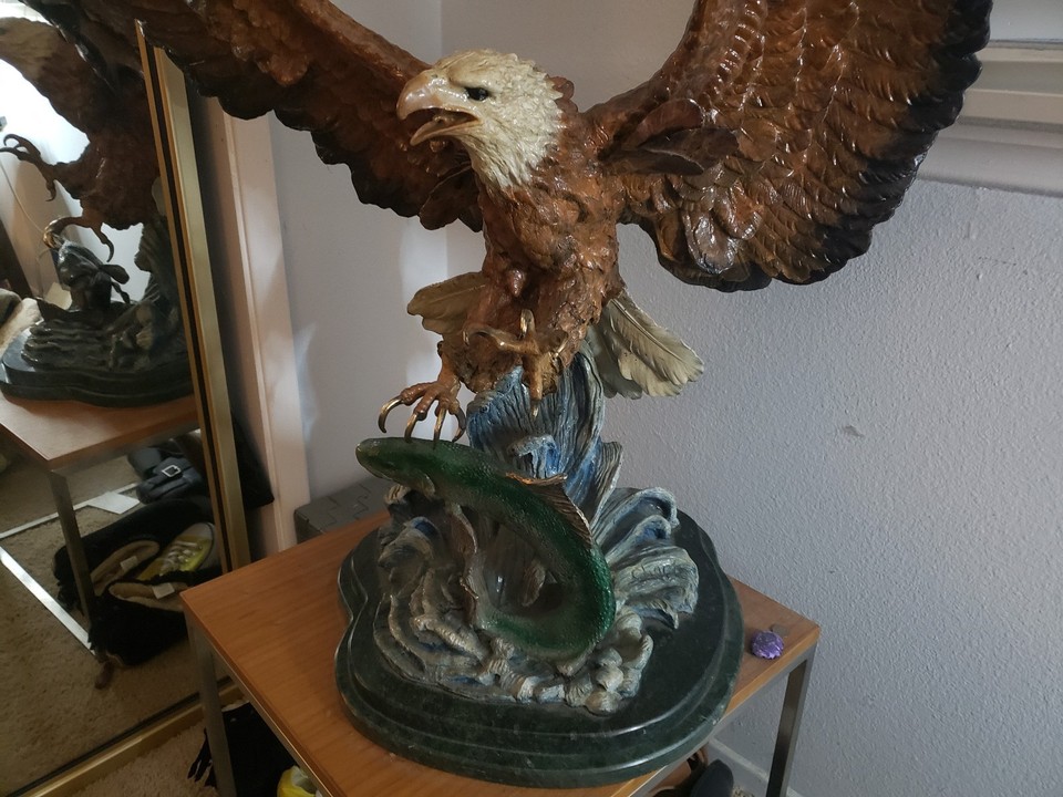 ED CHOPE The Fisherman ll Eagle Polychrome Edition Original Bronze ...
