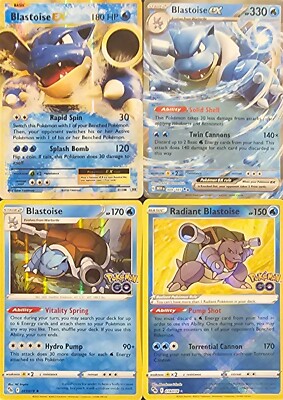 (4x) Radiant Blastoise EX HOLO Set Pokemon Card Collection Set Deck ...