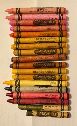 Retired Crayola Crayon Lot B-Copper,Gold,Maize,Raw Umber,Teal Blue ...