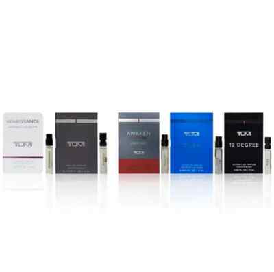 6-Piece TUMI Fragrance samples, Renaissance, Awaken Distilled,Dusk, 19 ...