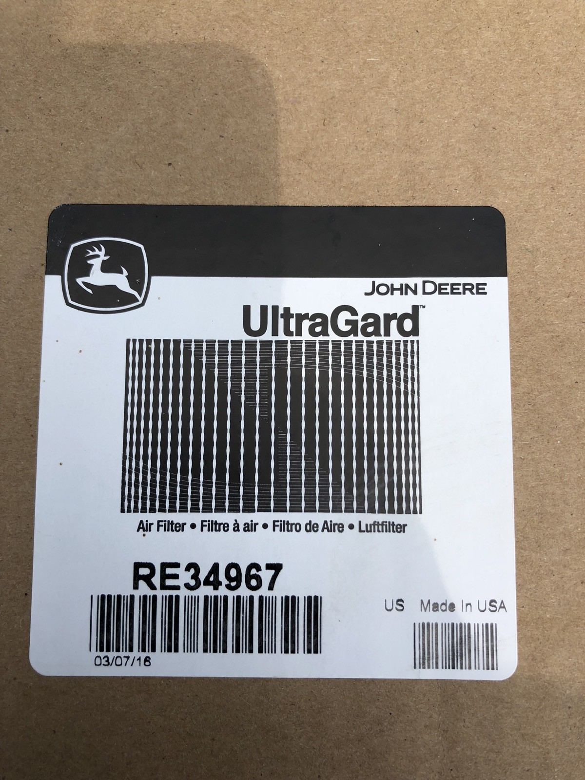 RE34967 John Deere Genuine Equipment Air Filter Element OEM Sh3 for ...