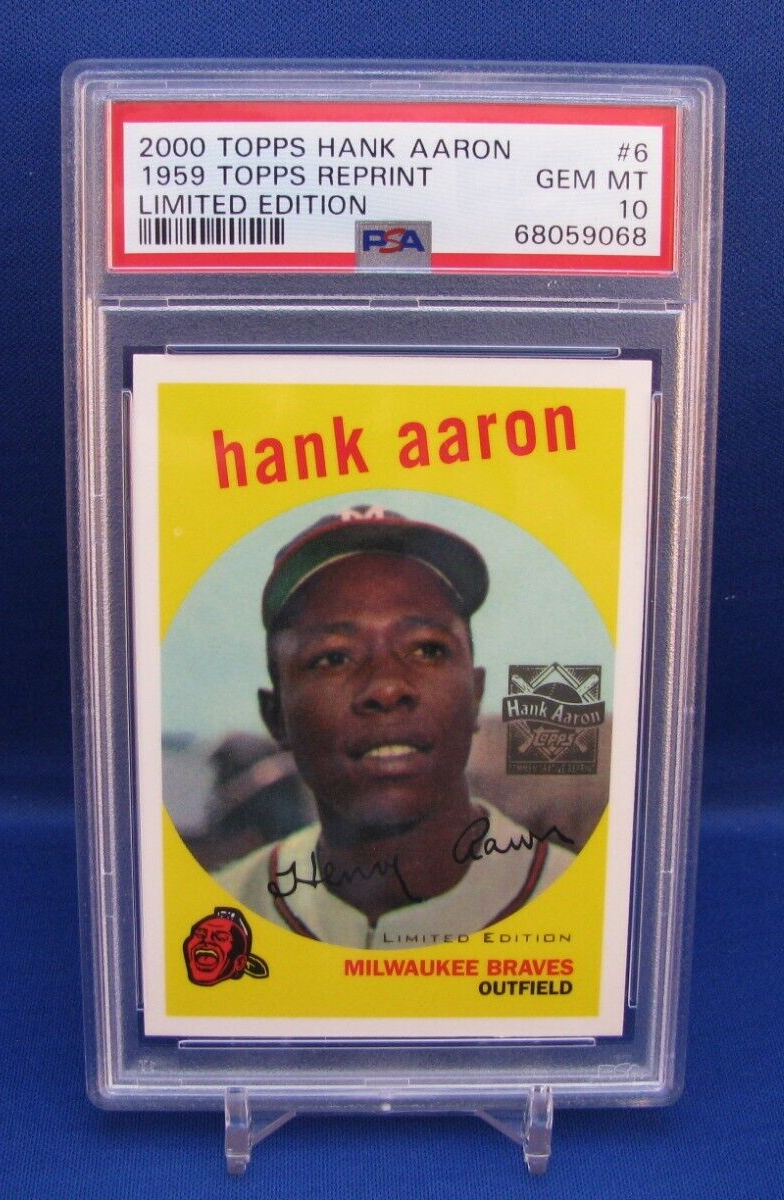 2000 Topps "HANK AARON" 1959 Topps Reprint Limited Edition ~ PSA 10 Gem ...