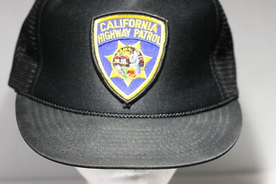 Vintage Black California Highway Patrol Mesh Foam Snapback Trucker Hat ...