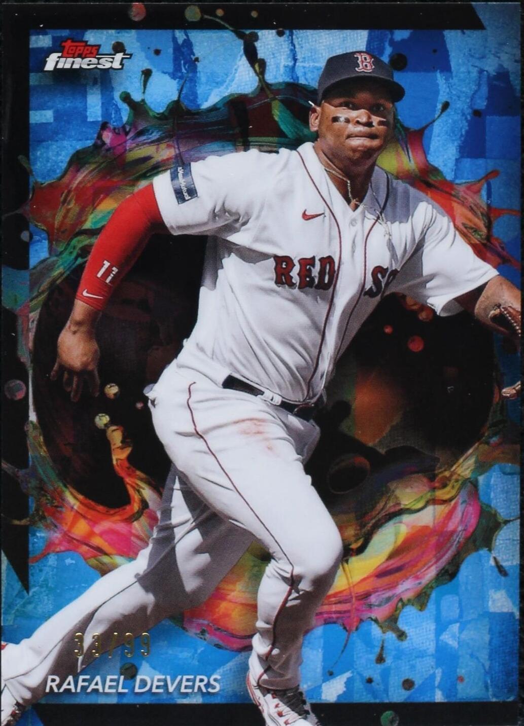 2024 Topps Finest - Rare Rafael Devers #220 Blue Refractor /99 for sale ...