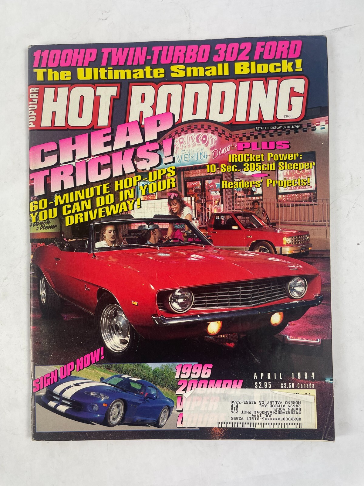 April 1994 Hot Rodding Magazine Cheap Tricks! 1100HP Twin-Turbo 302 ...
