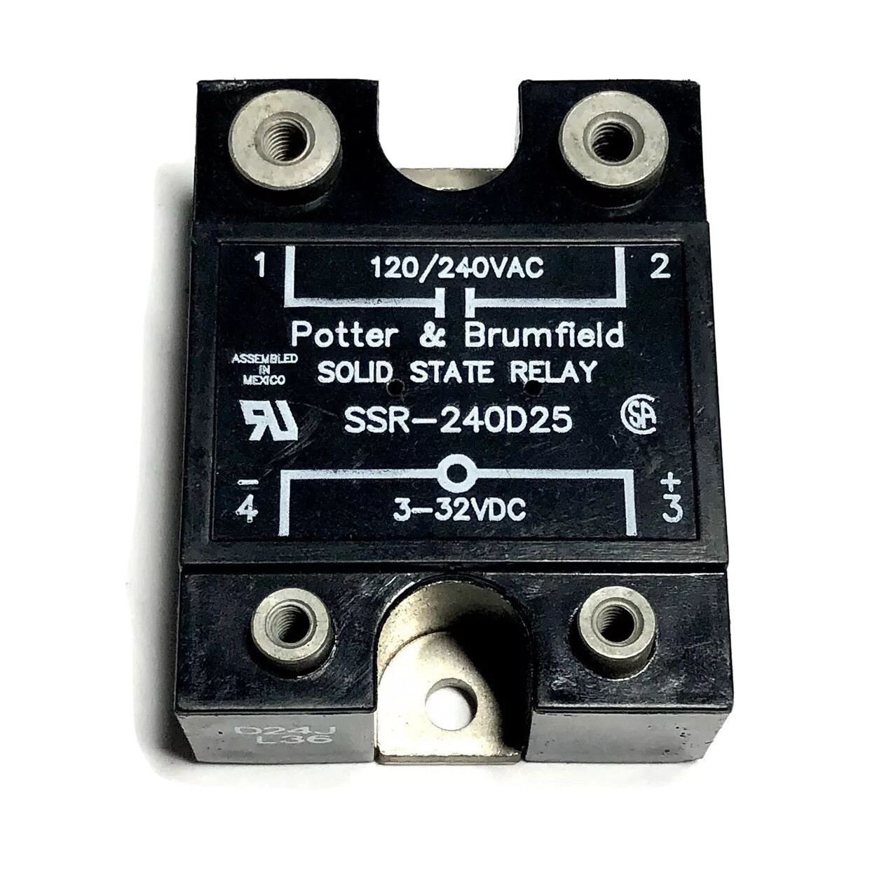 * Potter & Brumfield Solid State Relay SSR-240D25 3-32VDC IN to 120 ...