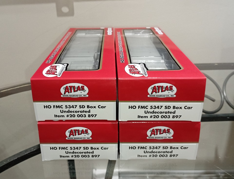 Undecorated Atlas HO FMC 5347 SD Boxcar (4x Pack, New) 20 003 897 | eBay