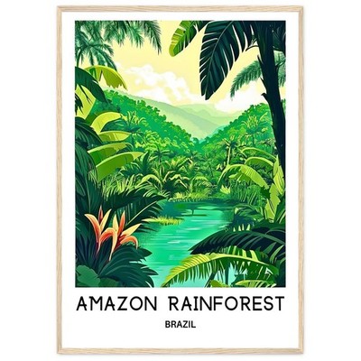 Amazon Rainforest Travel Print Amazon Poster Brazilian Art Print Brazil ...