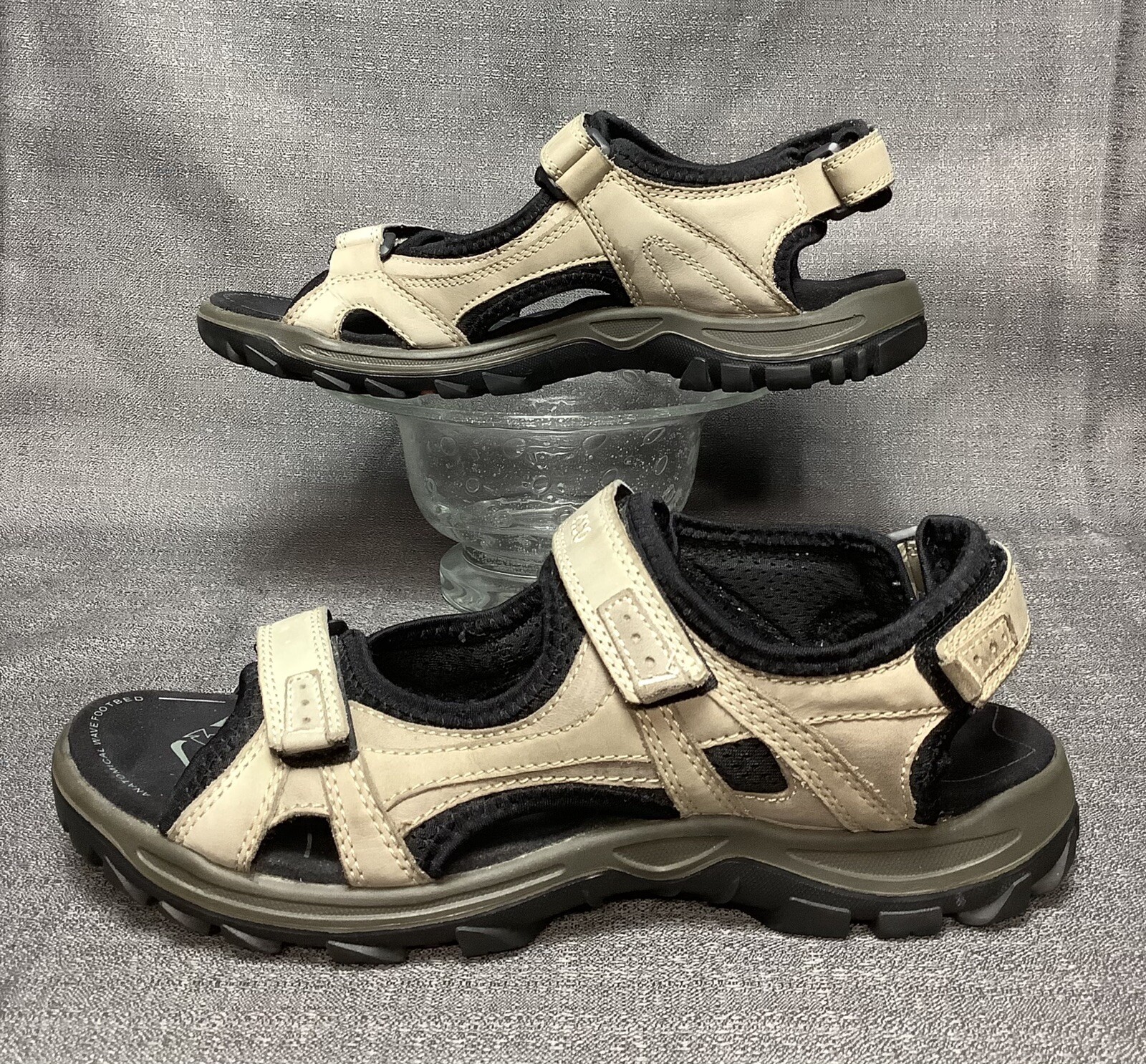ECCO RECEPTOR Tan Leather water Outdoor Hiking sandal… - Gem