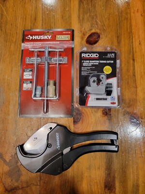 RIDGID 1” Close Quarters Cutter, Husky Faucet Handle Puller, Husky PVC ...