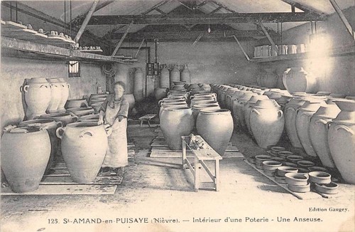 CPA 58 SAINT AMAND EN PUISAYE INTERIEUR D'UNE POTERIE UNE ANSEUSE (cpa ...