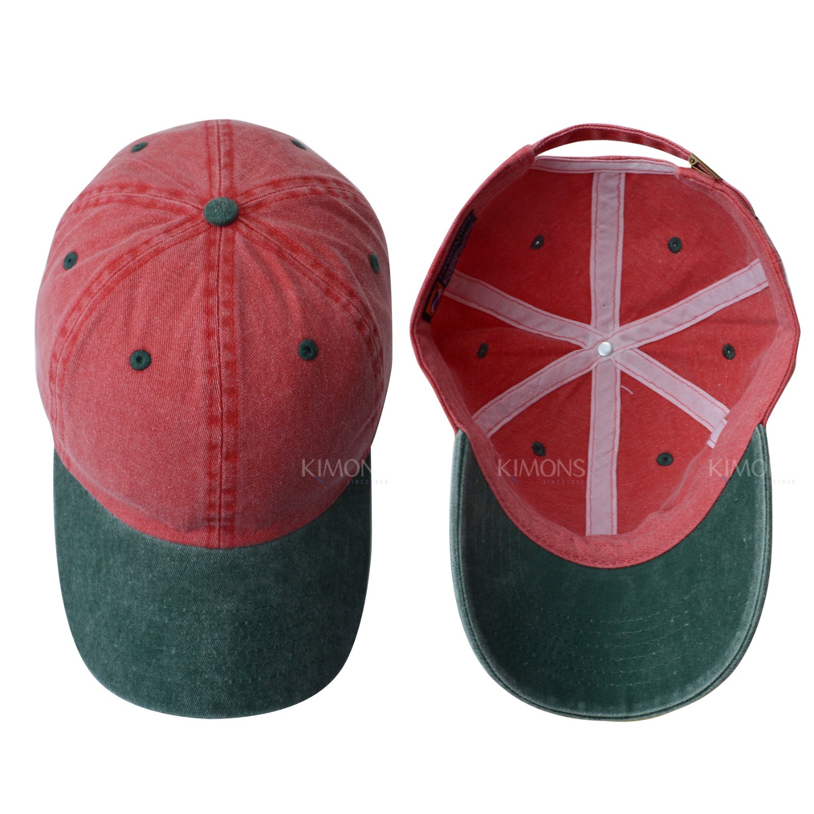 Pigment Dyed Baseball Ball Cap Washed 2Two Tone Cotton Vintage Hat Dad ...
