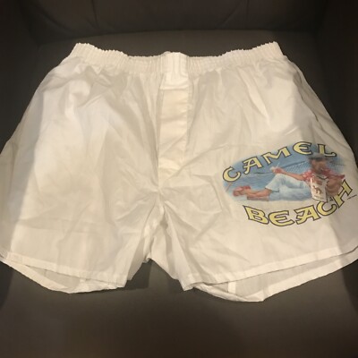 VTG JOE CAMEL BEACH WHITE SHORTS BOXERS UNDERWEAR SIZE 38-40 NOS UNWORN ...