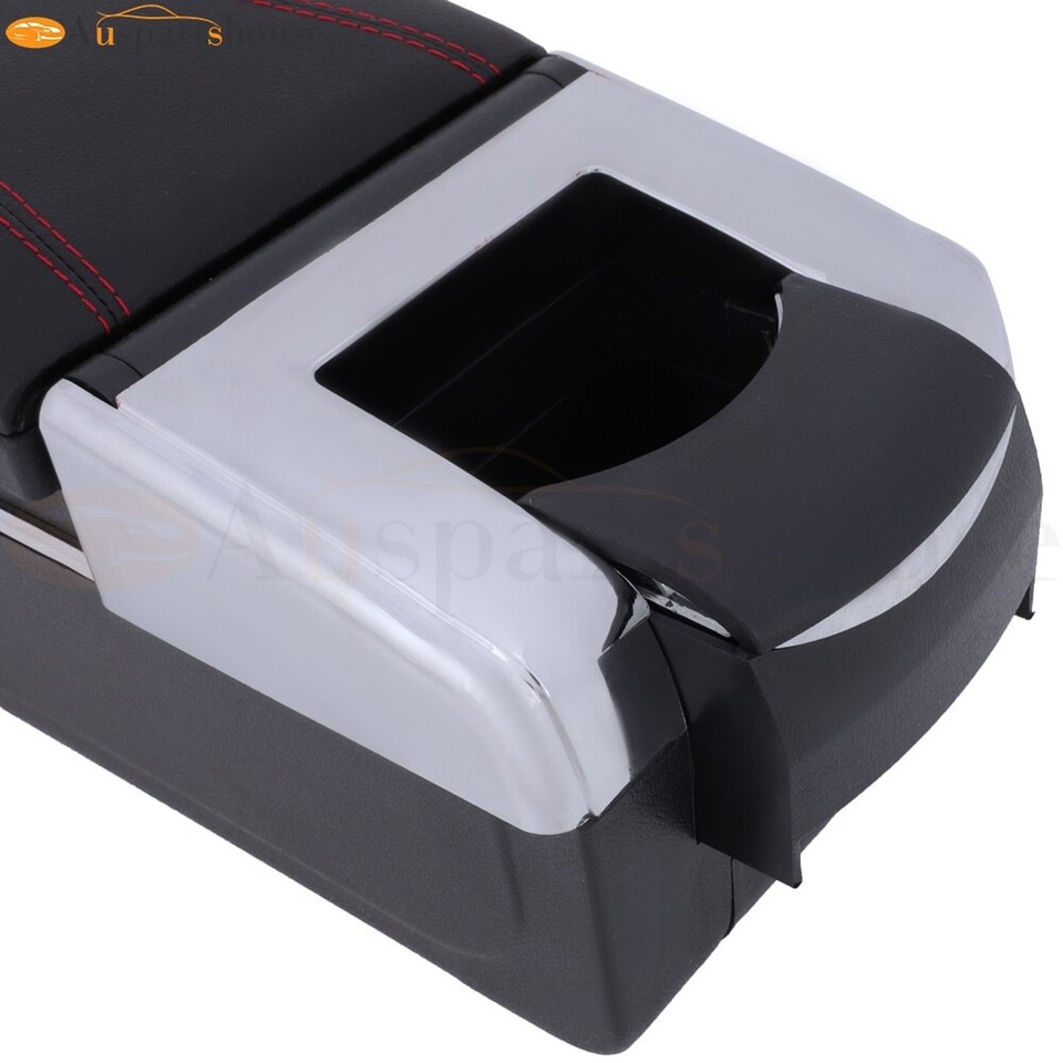 New Black Universal Leather Center Console Armrest Storage Box Central ...
