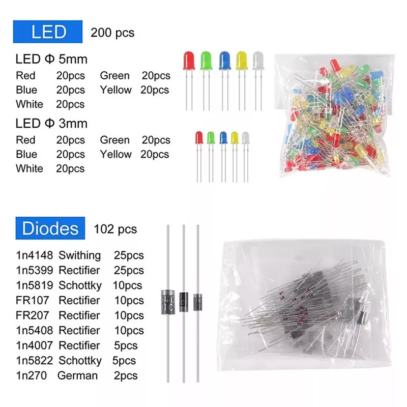 Assortment Capacitors LEDs Transistors Resistors DC PCB Electronic ...