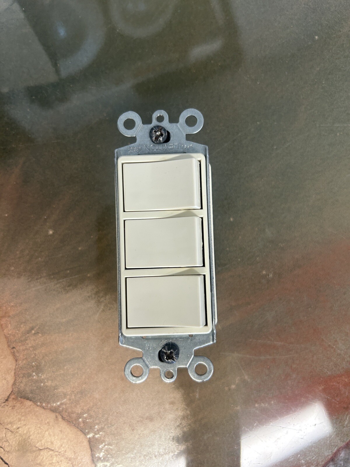 LEVITON 1755-A ALMOND COMBO 3 TRIPLE ROCKER SWITCH 120 VOLT 15 AMP ...