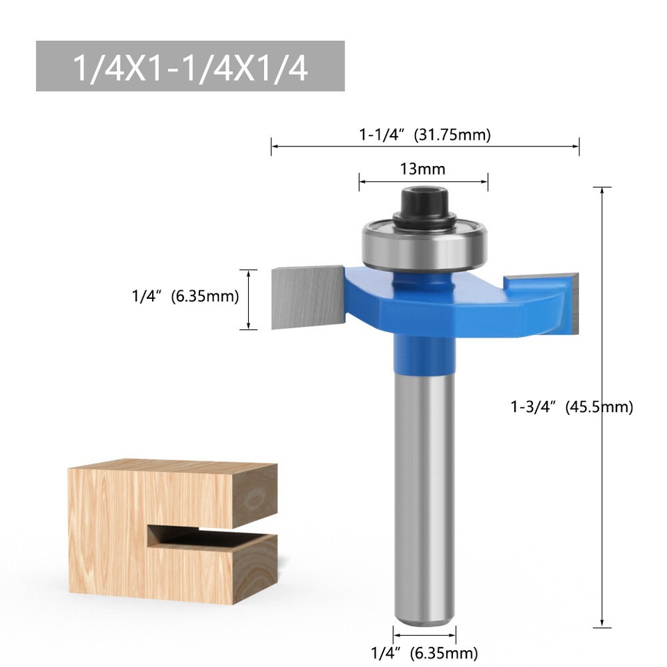 1/5/6PCS Biscuit Cutter Joint Slot Router Bit & Bearing Set 1/4"(6.35mm ...