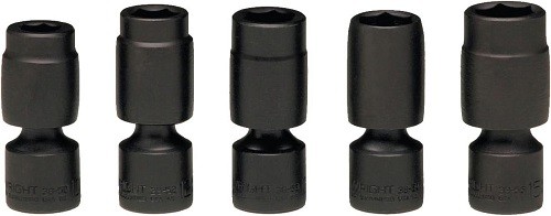 3/8Inch Drive 5 PCS Set- 6 Point Std. Metric Univ. Power Sockets, 10mm ...